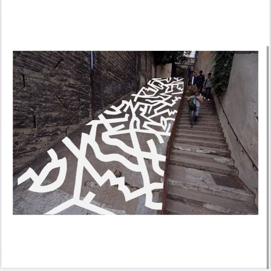 Fresque au sol de BLEG – Biennale de Lyon